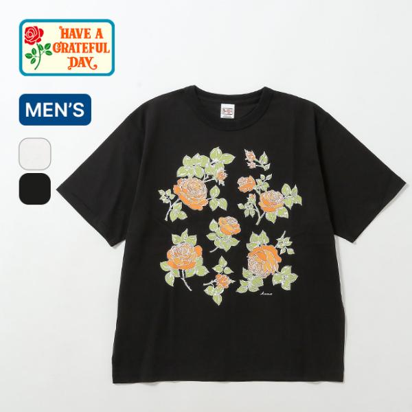 適度な肉感でドライな肌触りが特徴のグラフィックTシャツ■ブランド名：HAVE A GRATEFUL DAY■商品名：Tシャツ-ソーメニーローズ■商品型番：GDC0487SMRS■カラー：W／オレンジ,B／オレンジ■サイズ：M,L,XL■素材...