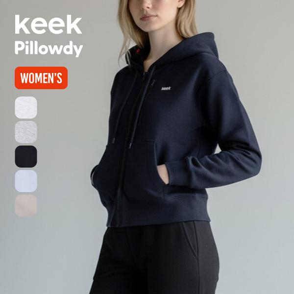 【3秒で休息】移動中もスマートに。ネックピロー内蔵・クロップ丈パーカー■ブランド名：keek ■商品名：ピロウディ ロゴフーディーV3(クロップ) ■商品型番：K0IJP003 ■カラー：M.ホワイト【K0IJP003-31】,M.グレー【...