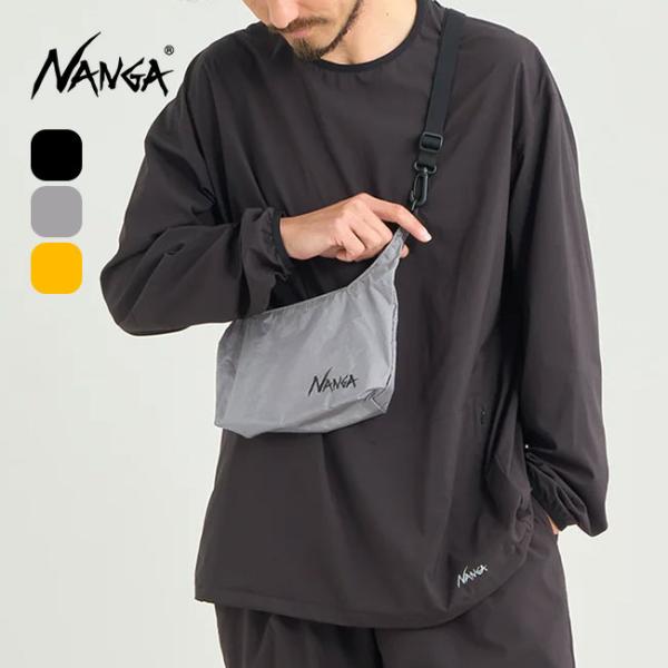 バッグインバッグとしても活躍する、汎用性の高いミニサコッシュ■ブランド名：NANGA ■商品名：ファイバーマックスTULコンパクトサコッシュ ■商品型番：N2610-3N014Z ■カラー：ブラック,グレー,イエロー ■サイズ：W20×H1...