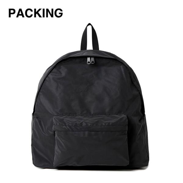 今季は定番のバックパックがリフレクター素材で登場です。■ブランド名：PACKING ■商品名：ブラックリフレクティブバックパック ■商品型番：PA-057 ■カラー：ブラック ■サイズ：横41cm、高さ44cm、マチ17cm ■素材：BLA...