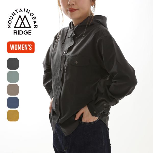 ハイキングから普段使いまで、あらゆるシーンで活躍するフード付きシャツ■ブランド名：RIDGE MOUNTAIN GEAR ■商品名：フーデッドロングスリーブシャツ【ウィメンズ】 ■商品型番：― ■カラー：コーストグレー,セージグリーン,タウ...