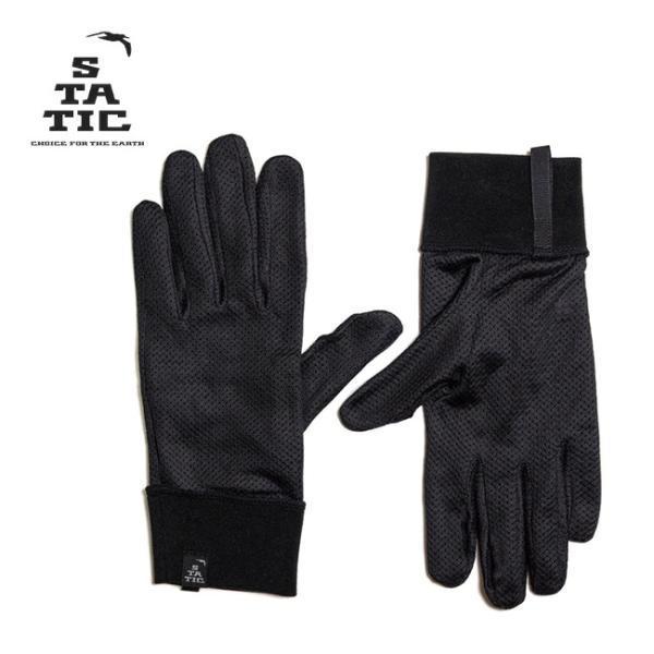 超軽量Octa CPCP を使用したインナーグローブ。親指・人差し指・中指指先横にスリットを設けているので、グローブを脱がずに細かい作業が可能。■ブランド名：STATIC ■商品名：アドリフトグローブ ■商品型番：74801 ■カラー：ブラ...