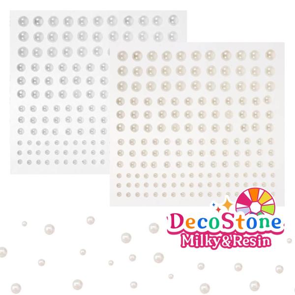 DecoStone デコストーン パールシール 半円パール デコうちわ デコ電数量 1枚（1シート 165粒入）9×9cm特徴 貼るだけお手軽簡単パールデコ。フィルムからパールシールをはがしお好みの場所に貼り付けるだけ。裏面に粘着剤が付いて...