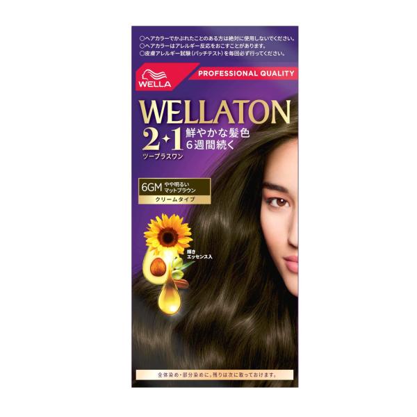 「ウエラトーン ツープラスワン クリーム 6GM」は、白髪も黒髪もしっかり染まる女性用白髪染めです。好きな髪色で自然な仕上がり。ヒマワリオイル、アボカドエッセンス、ホホバオイルの3つのトリートメント成分を配合し、なめらかな仕上がりです。しっ...