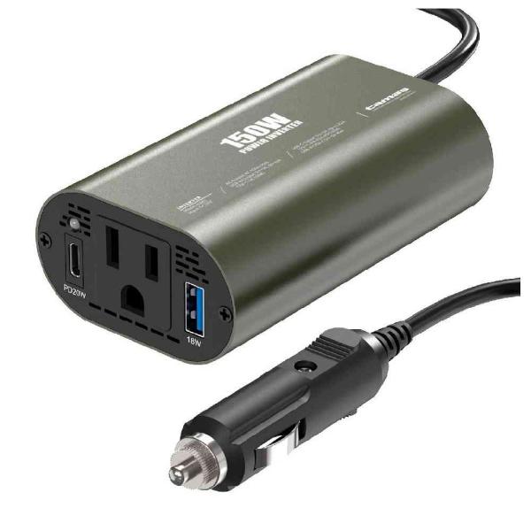 ●アクセサリーソケットに簡単接続。車で家電製品が使える車載用インバーター。●USB−A／USB−Cポート搭載でスマホ・タブレットなどの充電に対応。●USB−Cポートは最大20WのUSBパワーデリバリー対応。●ショート保護・過電流保護・過電圧...