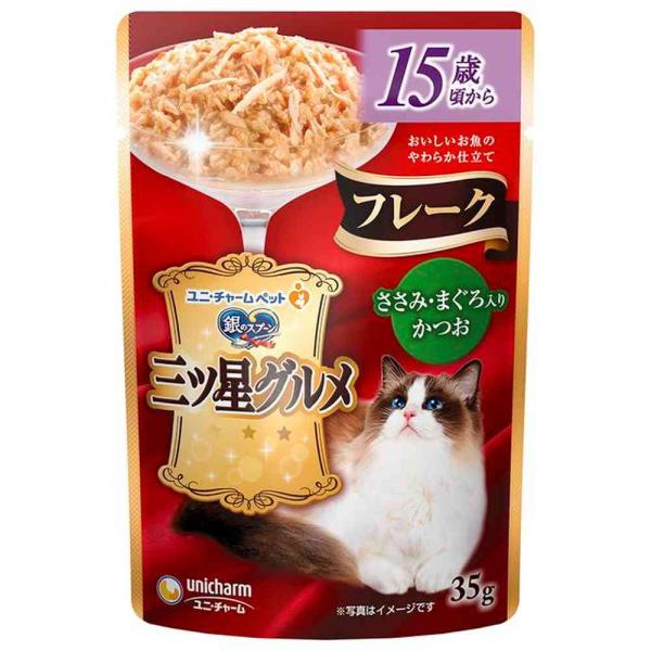 たっぷりの身とうまみで、抜群のおいしさを実現。<br>１５歳頃からの愛猫の健康維持を考えて、ビタミンＥＢ群を調整。<br>腎臓の健康維持に配慮して、カリウムを調整。<br>食べやすい小さめのフレーク&lt...