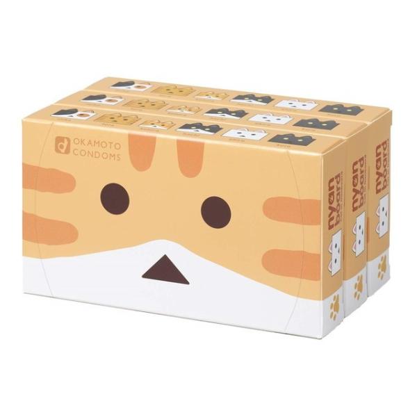 人気のニャンボー柄コンドーム。個包装も23種のニャンボー柄を採用。潤滑剤はあったかホットタイプコンドーム オカモト 生理用品 避妊具 避妊