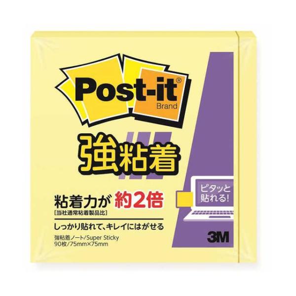 オフィスの定番、ポスト・イット(R) 強粘着ふせん／粘着メモ。粘着力が約2倍の強粘着タイプです。(当社通常粘着製品比）パソコンや電話、キャビネットなどの樹脂面や垂直面など、今まではがれやすかった場所にもしっかり貼れます。また、繰り返しはった...