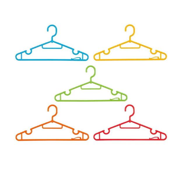 回転式フックで干しやすいカラフルハンガー。タオルなどを掛けられる便利なフック付