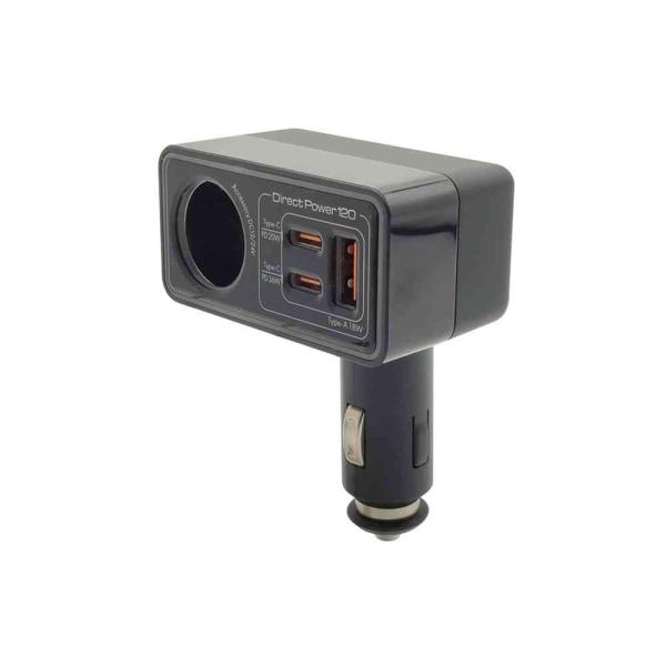 ●光沢パーツとマットパーツの組み合わせで高級感があるデザイン●3USB（Type-C×2（PD）+USB-A（QC etc））で様々なデバイスが同時に充電できる。DC12V／24V兼用カーソケット付き※USBケーブルは付属していません。●最...