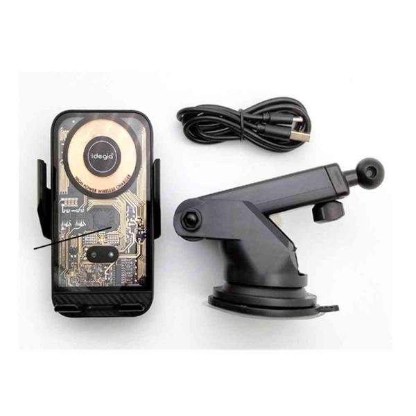 ●前面をガラス素材を使用し、アームの開閉時にセンターのギアのギミックがクリアに見えて楽しめる！基板が見えるサイバーデザイン●スマホを近づけるとアームが開く近接センサー内蔵●ワイヤレス充電 Qi規格対応 快適充電15W●車の電源を切ってもアー...