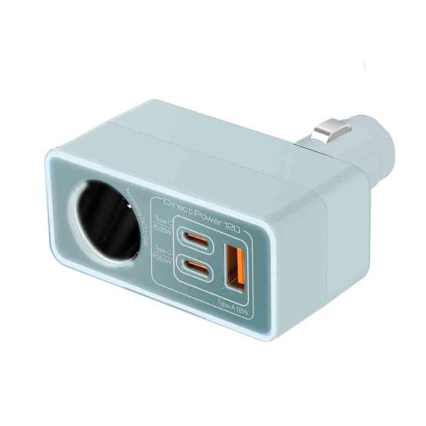 ●くすみカラーの大人かわいいカラーリング●3USB（Type-C×2（PD）+USB-A（QC etc））で様々なデバイスが同時に充電できる。DC12V／24V兼用カーソケット付き※USBケーブルは付属していません。●最大120Wまでの機器...