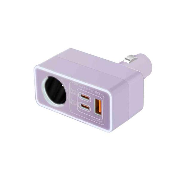●くすみカラーの大人かわいいカラーリング●3USB（Type-C×2（PD）+USB-A（QC etc））で様々なデバイスが同時に充電できる。DC12V／24V兼用カーソケット付き※USBケーブルは付属していません。●最大120Wまでの機器...
