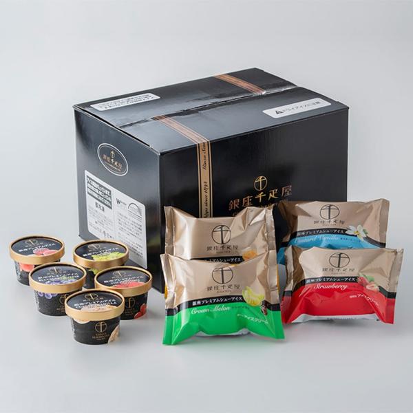 厳選した素材を使用した濃厚でなめらかなプレミアムアイスと、シュー生地にクッキー生地をのせて焼いたサクサク食感のクッキーシューにこだわりのアイスクリームを閉じ込めたプレミアムシューアイスの詰合せです。●内容量プレミアムアイス（カスタードバニラ...