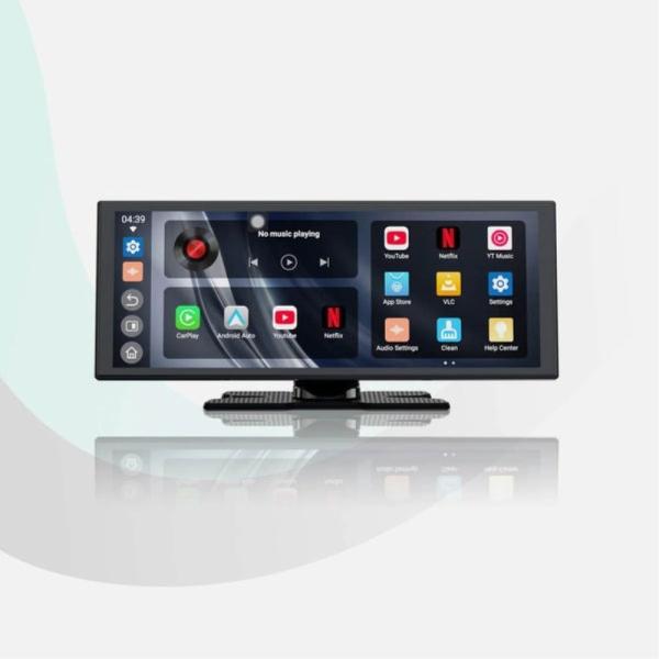 車種を選ばず簡単に設置できる11.4インチのポータブルディスプレイです。ワイヤレスでCarPlayやAndroid Autoに対応しており、スマホをケーブル接続することなくナビや音楽、通話などを快適に操作できます。さらに、YouTubeやN...