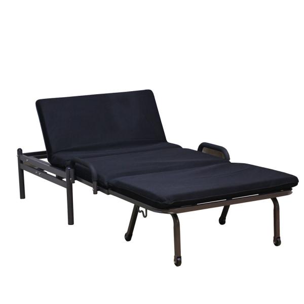 ●ベッドとしてもソファーとしてもご利用いただける2WAYタイプのパイプベッド。●マットレス厚み60mm。●背もたれ部分は6段階のリクライニングギア仕様。●メッシュ生地で通気性抜群。●生産国：中国。