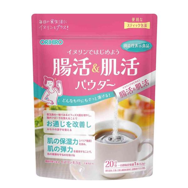 イヌリンの機能性表示食品で、腸活＆肌活をダブルサポート！イヌリンは水溶性食物繊維の一種です。本品は、イヌリンによる『お通じを改善しておなかの調子を整える機能』と、『肌の保湿力を高め、肌の弾力を維持することで、肌の健康を守ることを助ける機能』...