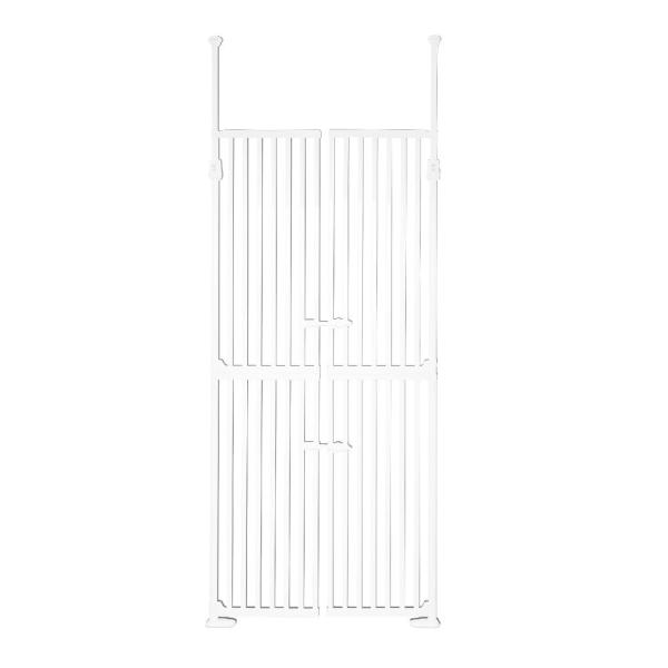 ・床と天井の突っ張りの突っ張りタイプなので、設置は自由自在(取付高さ：190〜250cm)・扉は安心のダブルロック・格子幅は猫ちゃんの通り抜けれない3.4cm採用・インテリアの邪魔をしないシンプルなデザイン●セット内容：パネル(上)×2、パ...