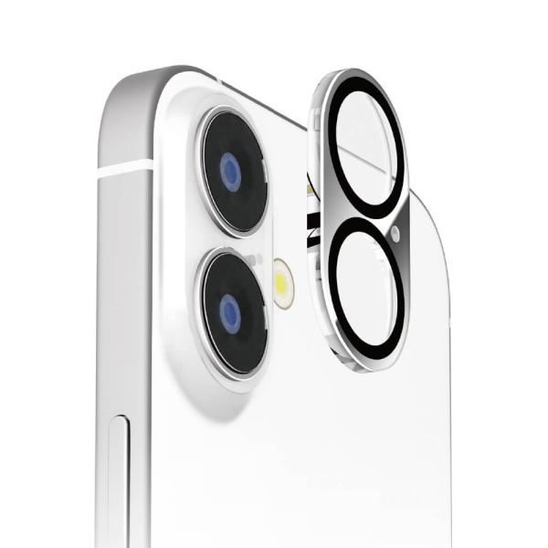カメラ周りを鮮やかに彩るミラーデザインのiPhone 16 / 16 Plus 2眼カメラ用 カメラフルプロテクターです。光線透過率96%の表面硬度10H光沢ガラスと薄くて耐久性に優れたアクリル素材で一体成形されており、端末本体のカメラレン...