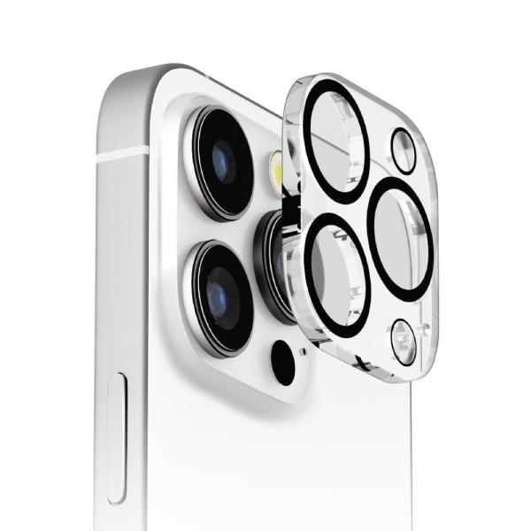 耐衝撃性に優れた「Dragontrail?」ガラスを採用したiPhone 16 Pro / 16 Pro Max 3眼カメラ用 カメラフルプロテクター クリアです。一般的なソーダライムガラスと比べ約6倍の強度を誇る「Dragontrail?...