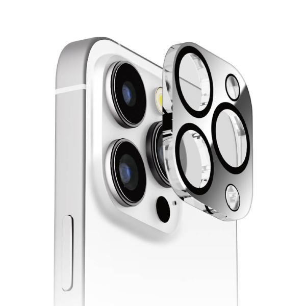 カメラ周りを鮮やかに彩るミラーデザインのiPhone 16 Pro / 16 Pro Max 3眼カメラ用 カメラフルプロテクターです。光線透過率96%の表面硬度10H光沢ガラスと薄くて耐久性に優れたアクリル素材で一体成形されており、端末本...