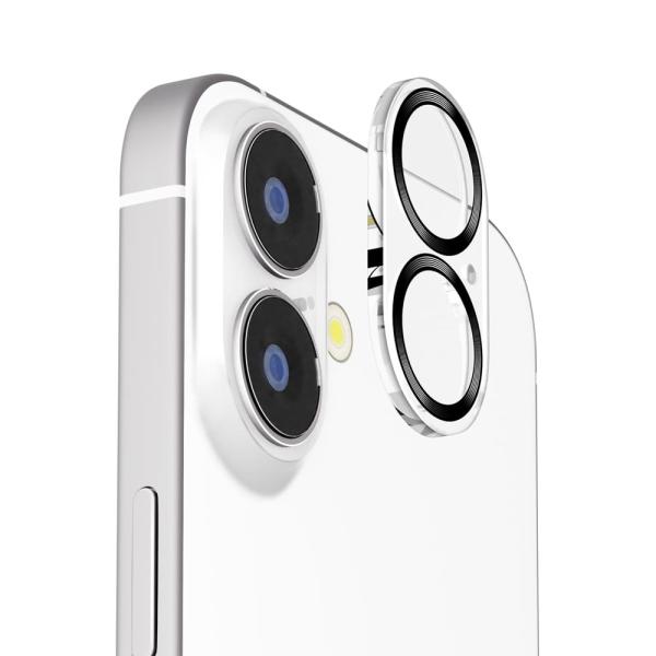 「PG-25ACLG09BK」は、色鮮やかなカメラレンズのフチが特徴的なiPhone 17／16／16 Plus用 カメラフルプロテクター クリア／メタルブラックです。光線透過率96%の表面硬度10H光沢ガラスと薄くて耐久性に優れたアクリル...