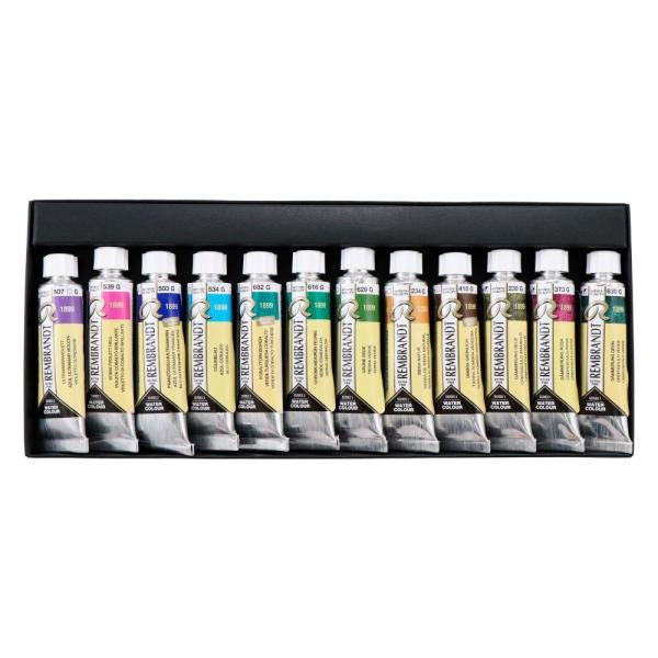 ターレンス レンブラント水彩絵具10ml グラニュレーション12色紙箱セット RWC10-G12 489303 　粒状色を集めたグラニュレーション12色セット 油絵具の高級ブランドとして知られるオランダ・ロイヤルターレンスの「レンブラント」...