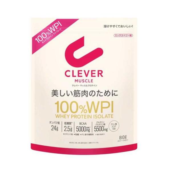 WPI（ホエイプロテインアイソレート）100％＋プロバイオティクス（乳酸菌）。溶けやすくておいしいプロテインパウダー。ミックスベリー味［約30〜60回分］。●クレバー マッスルプロテインのWPIは独自のフィルターを用いることで、高タンパク質...