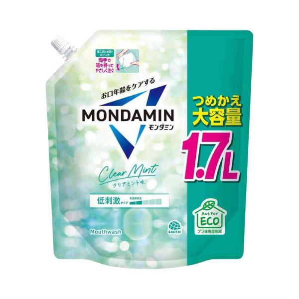 ●お口年齢をケアするモンダミン●「モンダミンクリアミント」のつめかえ大容量●ごっそり洗えてお口美活！透明感のある息続く●口臭の元となるお口の汚れをしっかり除去●「天然ミントオイル」「クーリング成分」配合（香料中）●低刺激タイプ（刺激度目安：...