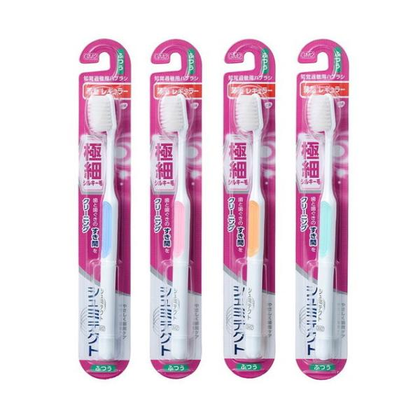 先端極細毛が歯と歯ぐきのすき間にしっかり届いてクリーニング。独自の改良薄型ヘッド採用。ロングネックで無理なく奥歯に届く。独自の弾力ネックで歯グキにやさしい、知覚過敏用ハブラシ。ヘッドサイズはレギュラー。毛のかたさはふつう。