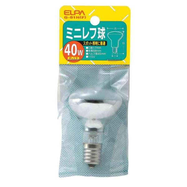 ●ミニレフ球●室内装飾照明、店舗ディスプレイなどに適しています。●小型タイプの反射形電球。スポットライトやスタンド、ディスプレイに適しています。■定格: ・電圧 110V ・消費電力 40W ・寿命:約1,000時間■本体サイズ: ・全長:...