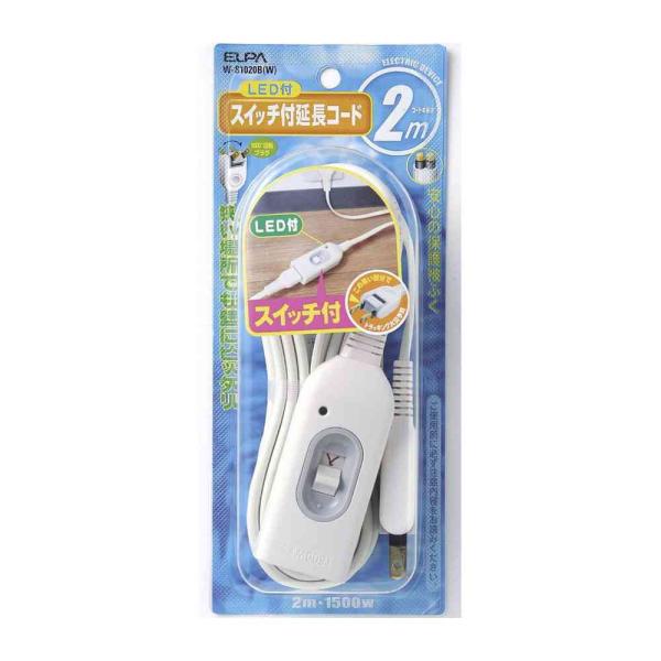 ●180°スイングプラグ●耐トラッキングカバー●スイッチを「入」にするとLEDが点灯しますので、一目で使用状況が確認できます。●よじれにくいだ円形状コード■定格 125V 15A■最大定格電力：1500Wまで■口数：1個口■コード長さ：2m
