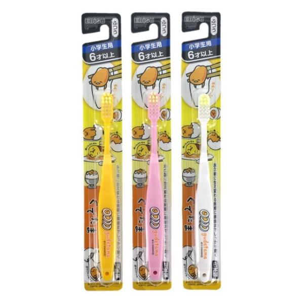 ●ぐでたまのキャラクターデザイン付き歯ブラシ。●永久歯に生え変わりはじめた小学生用。●先端かため植毛。虫歯になりやすい奥歯や、噛み合わせ面をしっかり磨ける。【注意】歯ブラシの色は選ぶことができません。予めご了承ください。