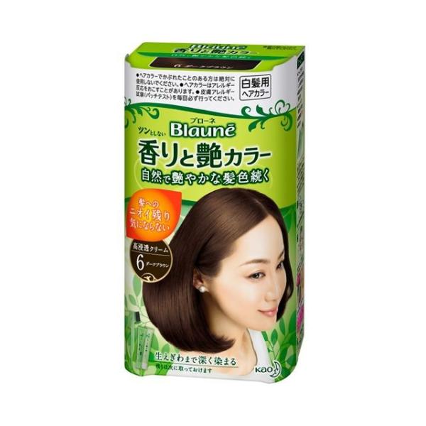 色持ちタイプの「高浸透クリーム」で生えぎわまで深く染まる。染めている間の“ツンとしたニオイ“だけでなく、染めた後も“髪に残る独特なニオイ“まで気にならない。キューティクルケア成分※（毛髪保護成分　※軟質ラノリン脂肪酸）、海藻エキス（毛髪保護...