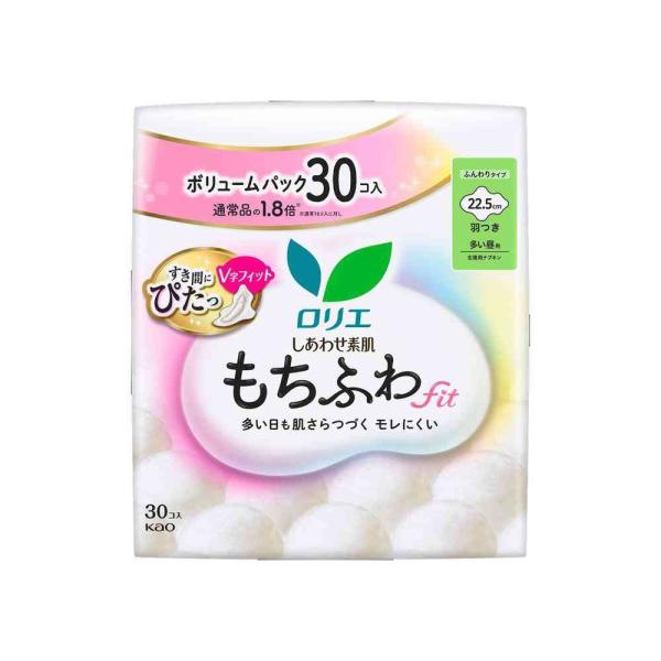ボリュームパック30コ入通常品の1.8倍※※通常16コ入に対し多い日も肌さらつづく！モレにくい！1.もちふわクッションからだにフィット2.ドッと出てもベタつきにくい！3.V字フィットおしりのすき間にぴたっ！後ろもゴワつきにくい無香料