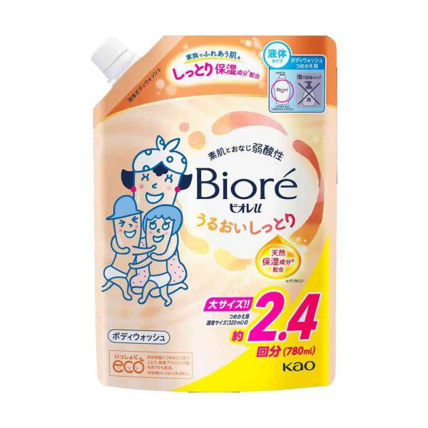 つめかえ用通常サイズ（320ml）の約2.4回分（780ml）家族でふれあう肌もしっとり保湿成分※配合 ※グリセリン●素肌とおなじ弱酸性●赤ちゃんの肌にも使える●きめ細かくクリーミィな泡が、全身にいきわたる●肌への刺激の一因となる汚れを落と...