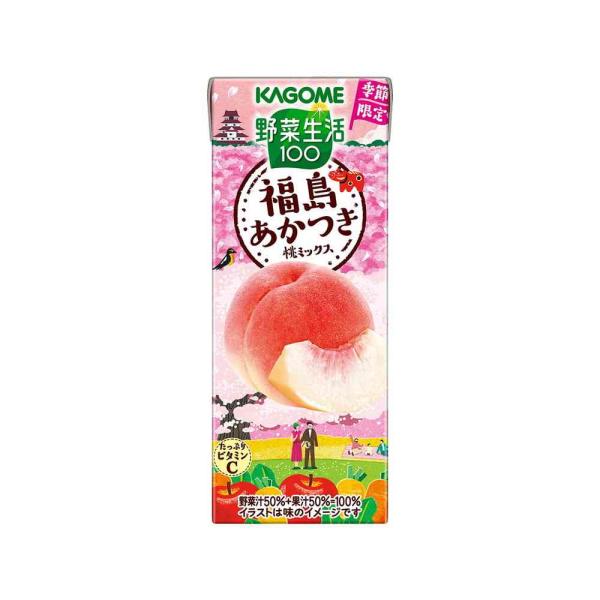 福島県の昼夜の寒暖差の中で育つ、しっかりとした甘さと程よい酸味の福島県産のあかつき桃の味わいに仕上げた野菜・果実100％ミックスジュース。