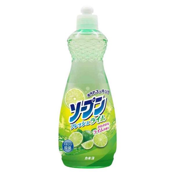 豊かな泡立ちと力強い洗浄力で油汚れをスッキリ落とします。泡切れが良くすすぎが簡単です。さわやかなライムの香り。スポンジ除菌。
