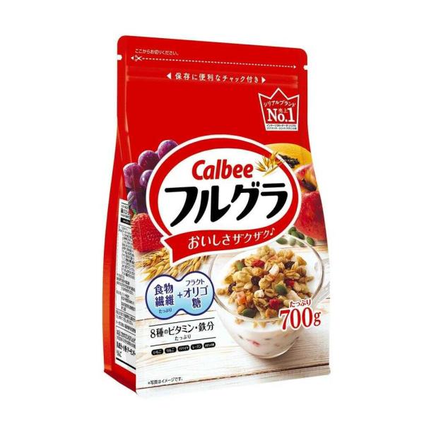 オーツ麦を主原料とし、複数の穀物を香ばしく焼き上げたザクザク食感のグラノーラとフルーツの酸味と甘みがひとさじで楽しめる朝食シリアル。食物繊維たっぷり＋オリゴ糖入り、鉄分＆8種のビタミンもたっぷり。おいしさと栄養がうれしいワンボウル朝食でここ...