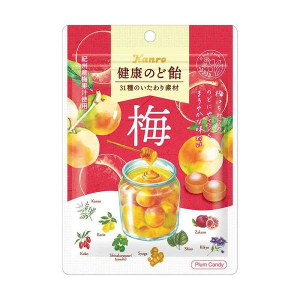 31種のいたわり素材とじっくり漬け込んだ梅はちみつの味わいで、のどとカラダを優しくいたわるのど飴。