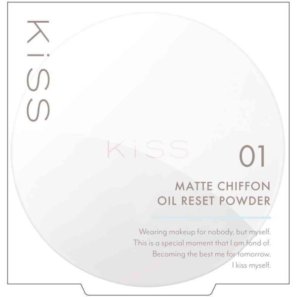 テカリ・毛穴を瞬間リセット　いつでもさらさら肌を叶えるkissの薄膜プレストパウダーいつでもさらさら肌を叶えるプレストタイプのフェイスパウダー。薄膜で厚塗り感のないナチュラルな仕上がりなのに、毛穴もしっかりカバーして均一な美肌を叶えます。容...