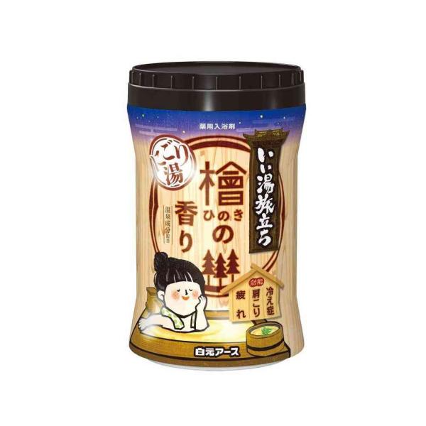 風情漂う香りと乳橙色の湯色で、にごり湯の温泉気分を楽しめます。温泉成分が温浴効果を高めて血行を促進し、疲労回復や肩のこり等に効果があります。チンピエキス・トウキエキス（保湿成分）配合。檜の香り。