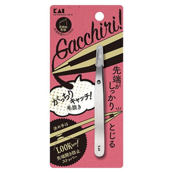先端開き防止構造付きで狙った毛を逃しにくい毛抜き。