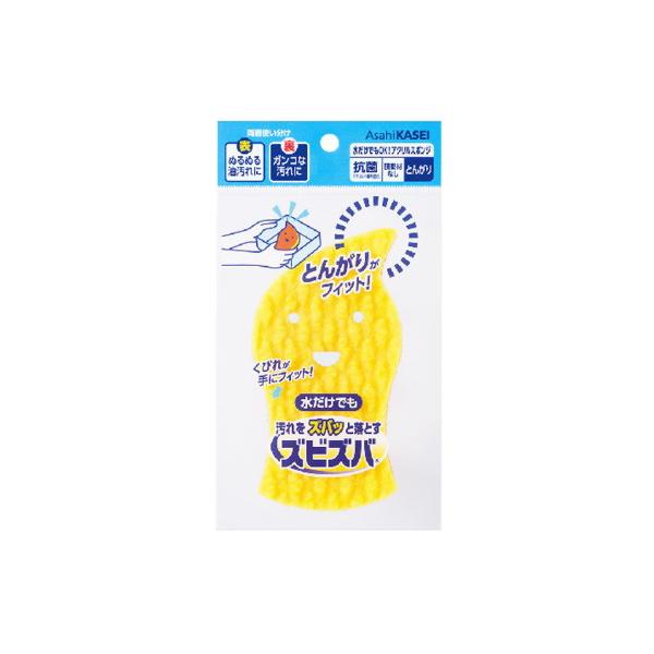 旭化成独自のアクリル不織布が、水だけでも食器などの汚れをズバッと落とします。抗菌アクリル繊維を使用しています（ボコボコ面）。研磨材なしだから、フッ素加工品にキズがつかず、安心です。中間層に脱膜スポンジを使用し、水切れをよくしています（水の透...