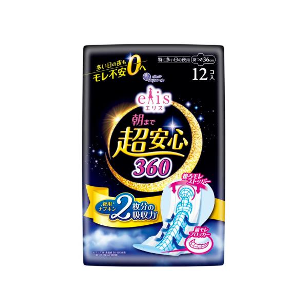 ●夜用ナプキン２枚分＊の吸収力で、多い日の夜もモレ不安0へ。●新開発「後ろモレストッパー」経血をせき止めて後ろ側のモレをブロック。●厚手でしっかりフィットの吸収体。排血口部にフィット&amp;スリットで身体に沿って変形してモレを軽減。●前モ...