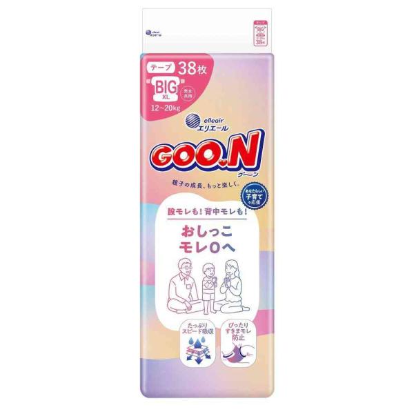 ●おしっこモレ0へ！（1）たっぷりパワフル吸収（2）ぴったりすきまモレ防止●おむつ替えも親子の大切な時間に●保湿成分配合で肌にやさしい●「全面通気性シート」でおむつ内の湿気を追い出すからずっとムレ安心●「おしっこお知らせライン」で交換タイミ...