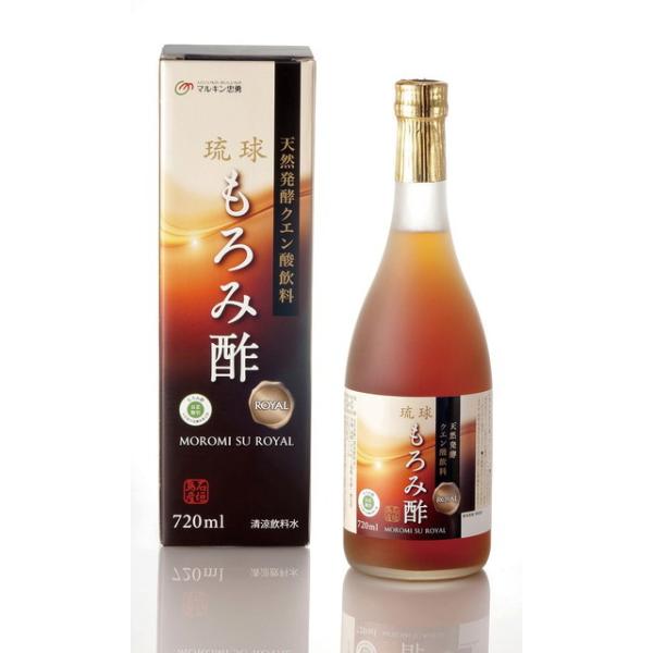 琉球もろみ酢は沖縄の名産「泡盛」のもろみを蒸留した後に残る酒粕「かじじぇー」を搾って作られます。琉球もろみ酢に黒糖をバランスよく合わせた、甘さ控え目ですっきりと飲みやすい「天然発酵クエン酸飲料」です。マルキン忠勇