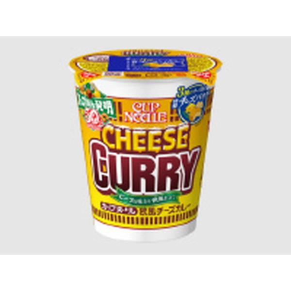 止まりやすい新しいフタ「Ｗタブ」になりました。デミグラスベースにチーズのコクを加えたまろやか濃厚カレースープ。具材にチェダーチーズ、味付牛ミンチ、マッシュルーム、ニンジン。「特製チーズパウダー」付。日清食品