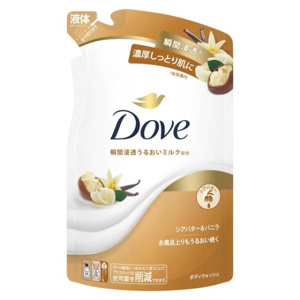 瞬間浸透＊1。お風呂上りもうるおい続く。濃厚しっとり肌に。シアバター＊2配合。＊1角質層内＊2保湿成分ダヴの泡は、うるおいをたっぷり含んだキメ細かな濃密泡。泡立てやすいリッチでクリーミーな泡で、うるおいを守りながら肌をやさしく洗います。