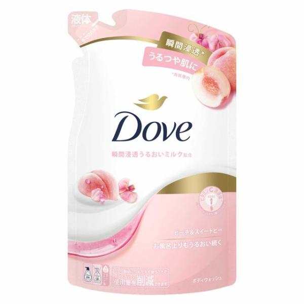 瞬間浸透＊1。お風呂上りもうるおい続く。うるつやジューシー肌に。＊1角質層内ダヴの泡は、うるおいをたっぷり含んだキメ細かな濃密泡。泡立てやすいリッチでクリーミーな泡で、うるおいを守りながら肌をやさしく洗います。瞬間浸透うるおいミルク,美肌フ...